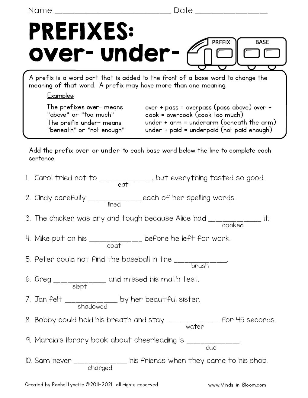 Prefix Usage Practice Worksheets for Grades 3-5 | Printable Educational ...