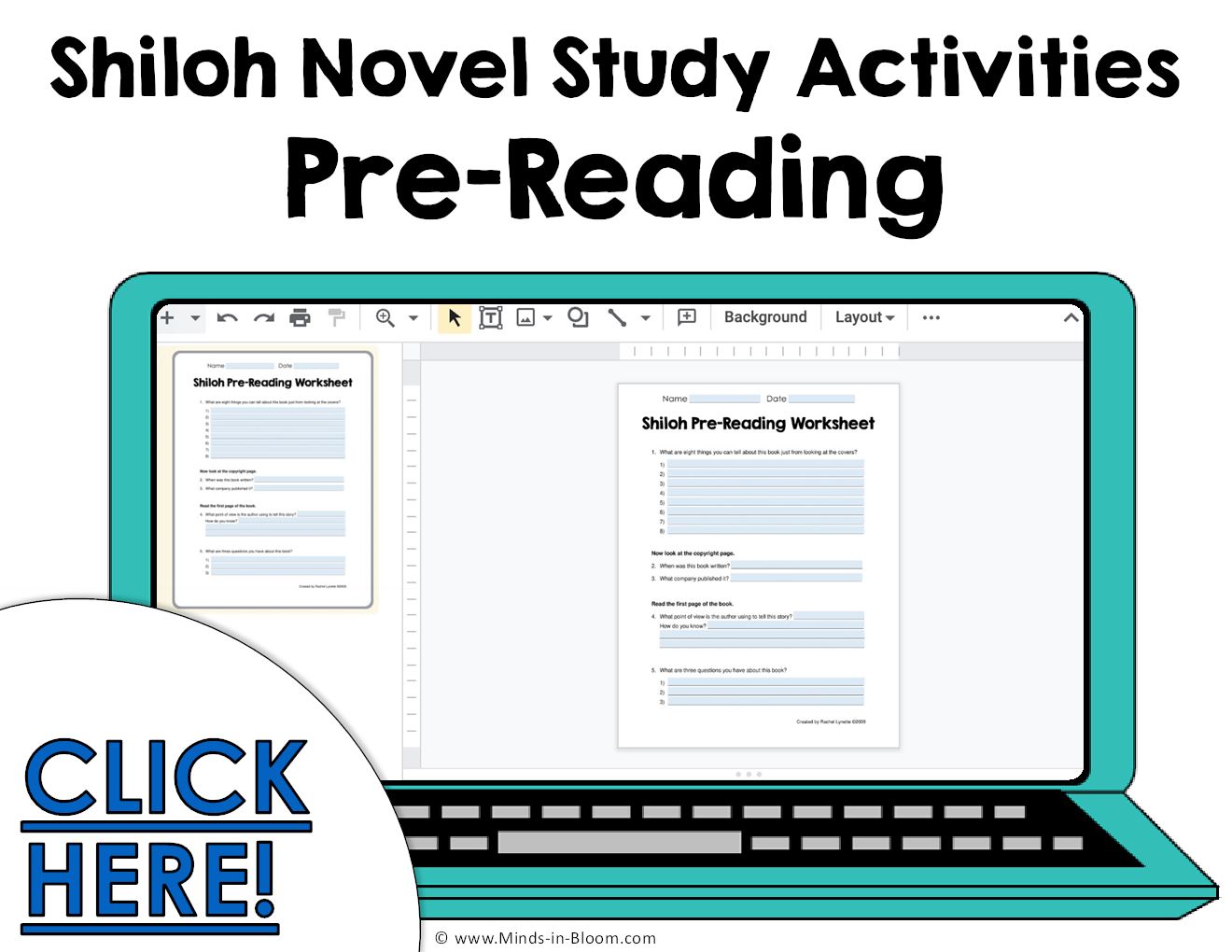 Google Slides - Shiloh Pre-Reading - Minds in Bloom Unlimited