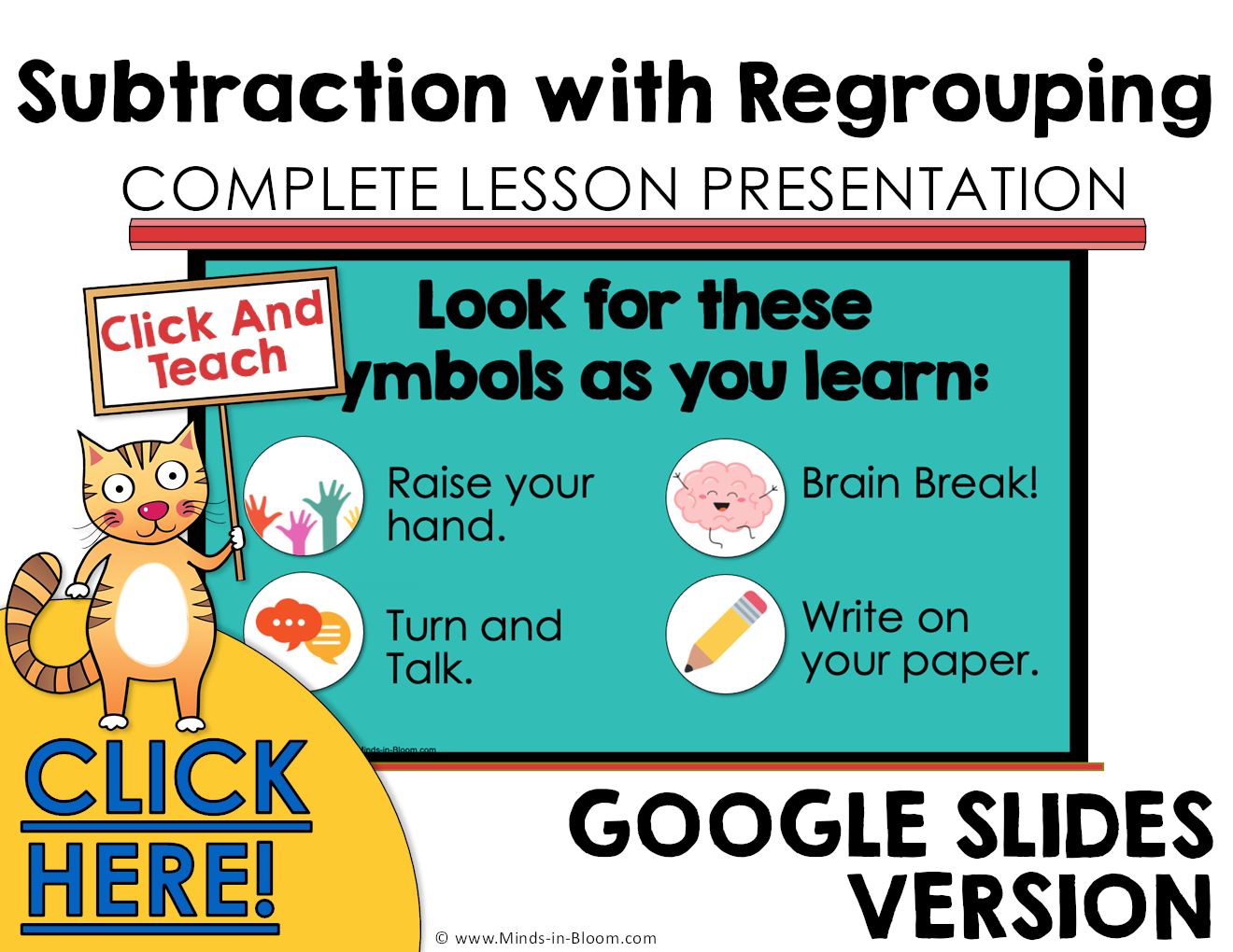 CAT Lesson Google Slides - Subtraction with Regrouping - Minds in Bloom ...