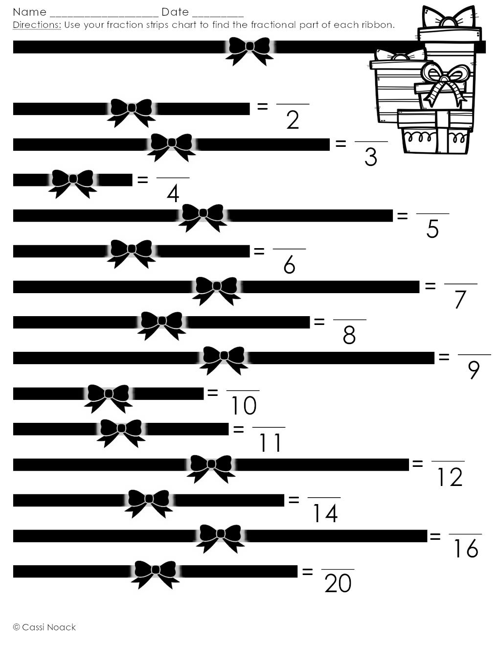 Christmas Tree - Representing Fractional Parts Activity - Minds in ...