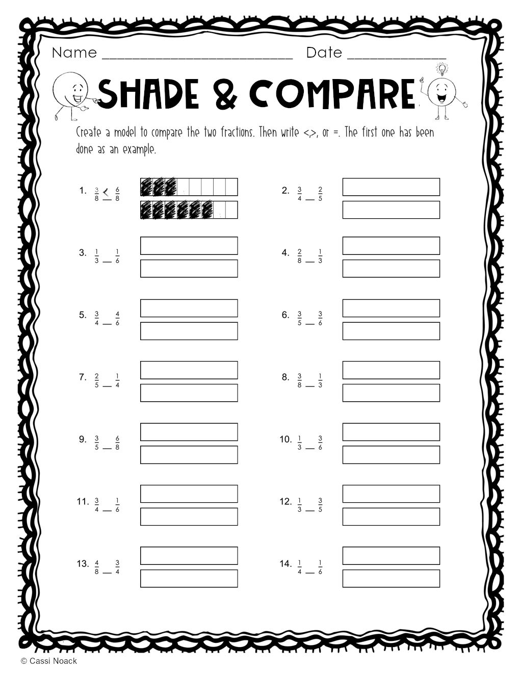 Comparing Fractions Shade And Compare Fractions Minds In Bloom Unlimited Comparing Fractions Shade And Compare Fractions Minds In Bloom Unlimited