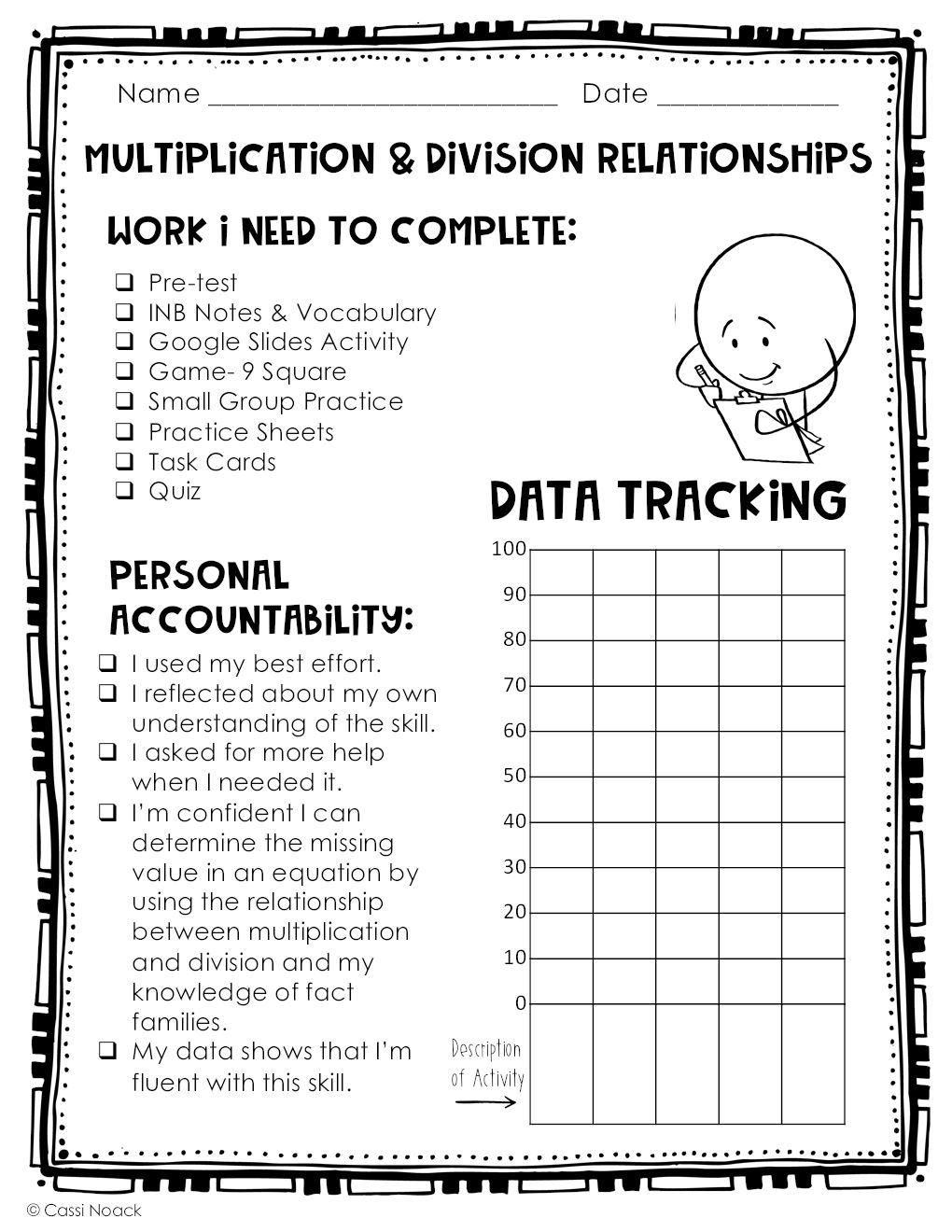 Multiplication and Division Relationships - Data Trackers - Minds in ...