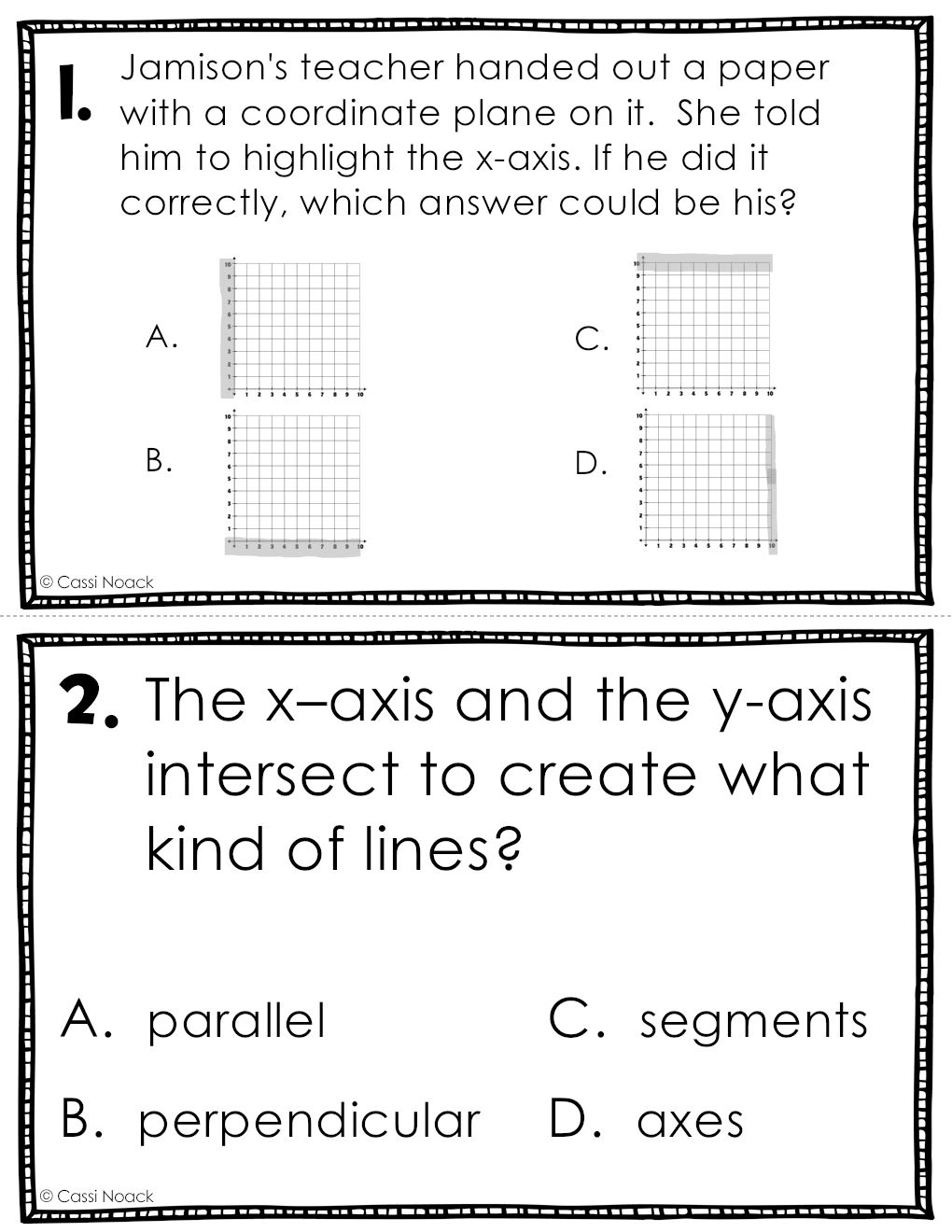 Intro to Coordinate Planes - Task Cards - Minds in Bloom Unlimited