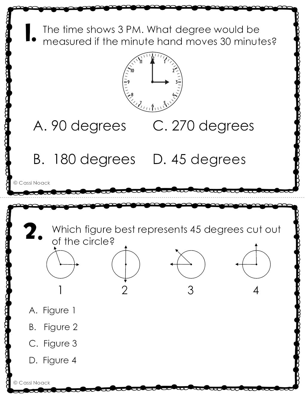 Angles, Circles, and Degrees - Task Cards - Minds in Bloom Unlimited