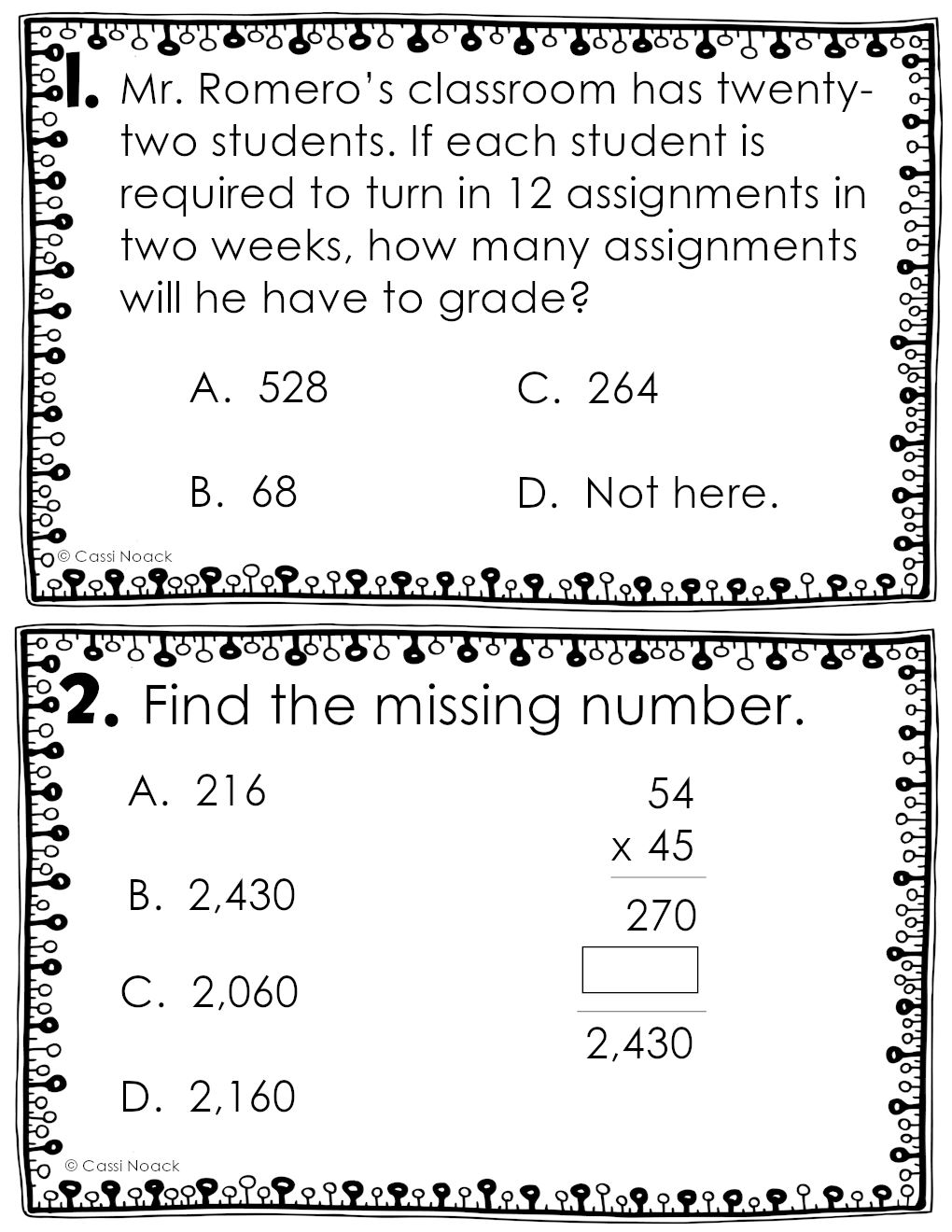 Double Digit Multiplication Task Cards Minds In Bloom Unlimited