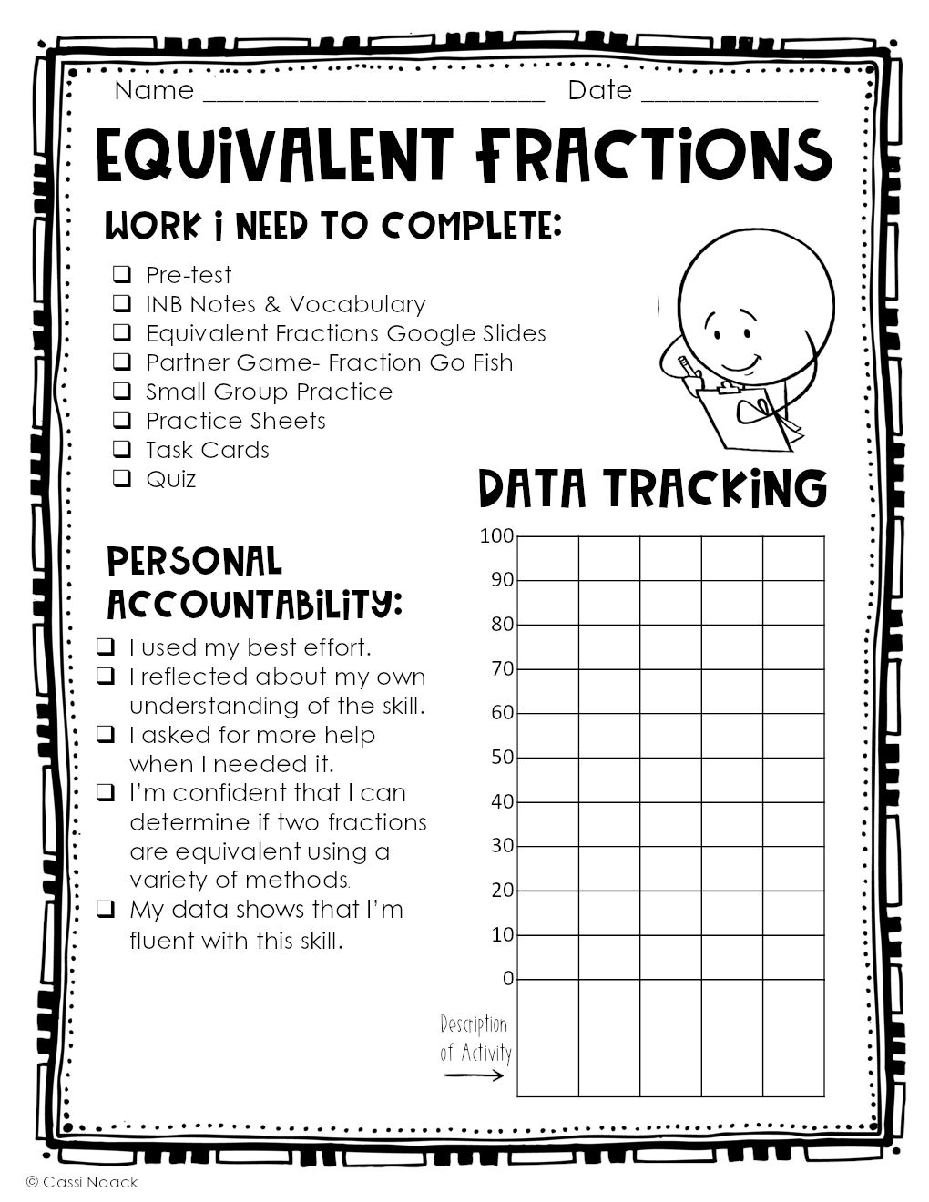 Equivalent Fractions - Data Trackers - Minds in Bloom Unlimited
