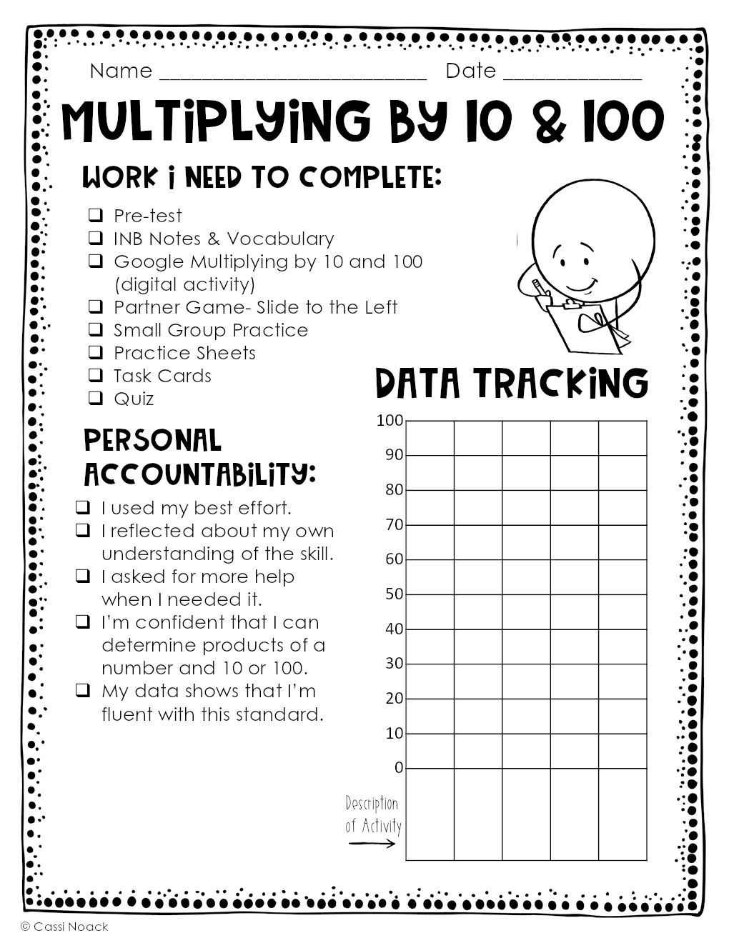 Multiplying by 10 and 100 - Data Trackers - Minds in Bloom Unlimited