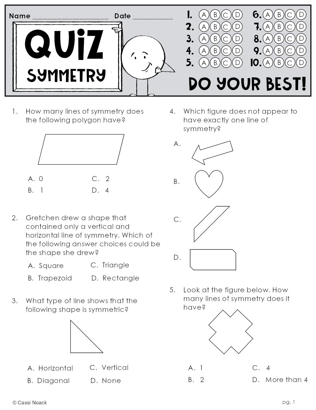 Symmetry - QUIZ - Minds in Bloom Unlimited