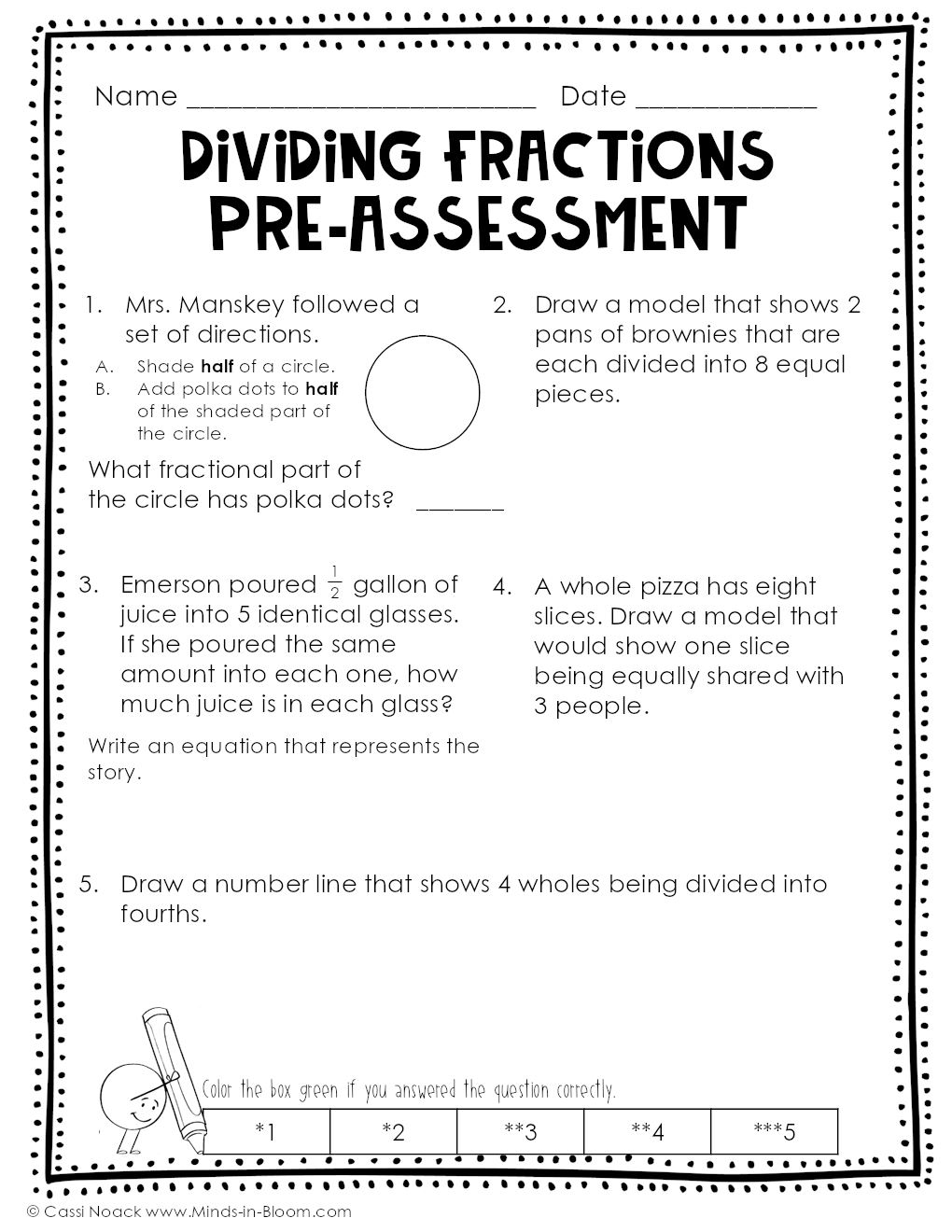 Dividing Fractions Pre Assessment Minds In Bloom Unlimited Dividing Fractions Pre Assessment Minds In Bloom Unlimited