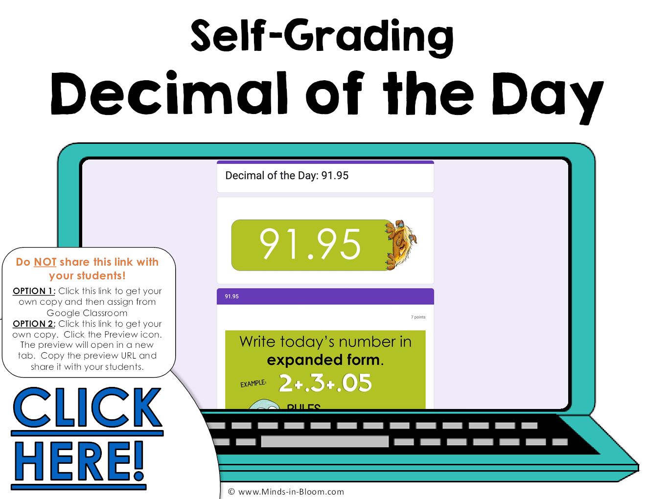 Self-Grading Digital Decimal of the Day - # 45 - Minds in Bloom Unlimited