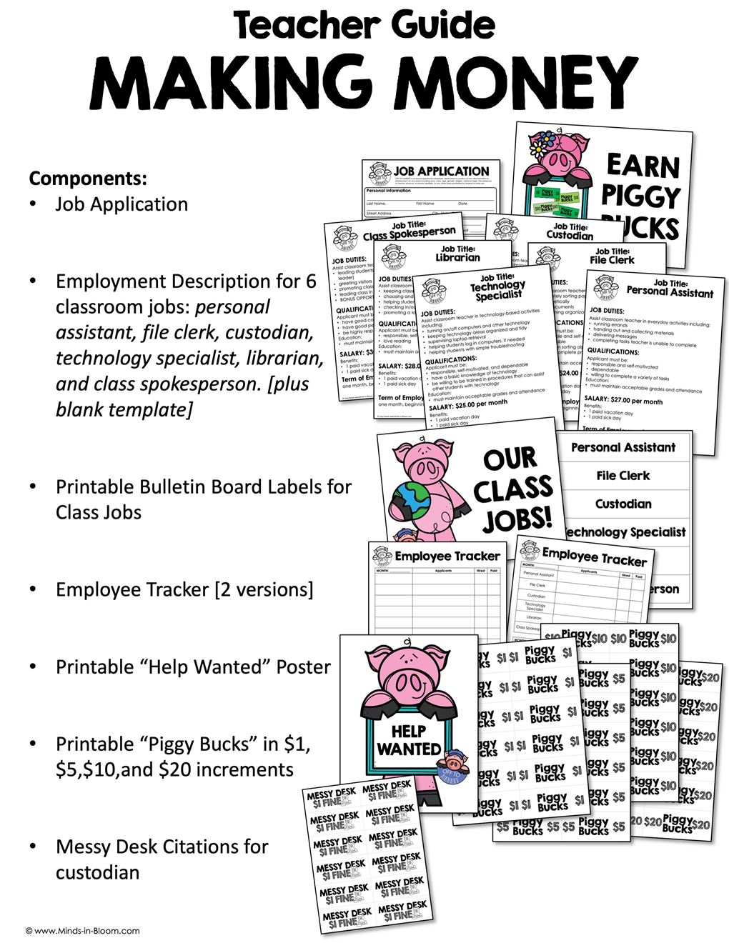 Financial Literacy Unit - Editable Materials - Minds in Bloom Unlimited