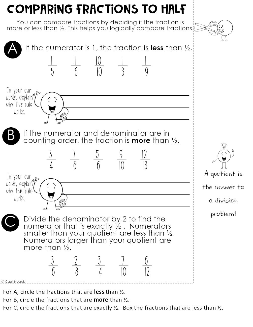Comparing Fractions Notes Pages Great For Notebooks Comparing Comparing Fractions Notes Pages Great For Notebooks Comparing