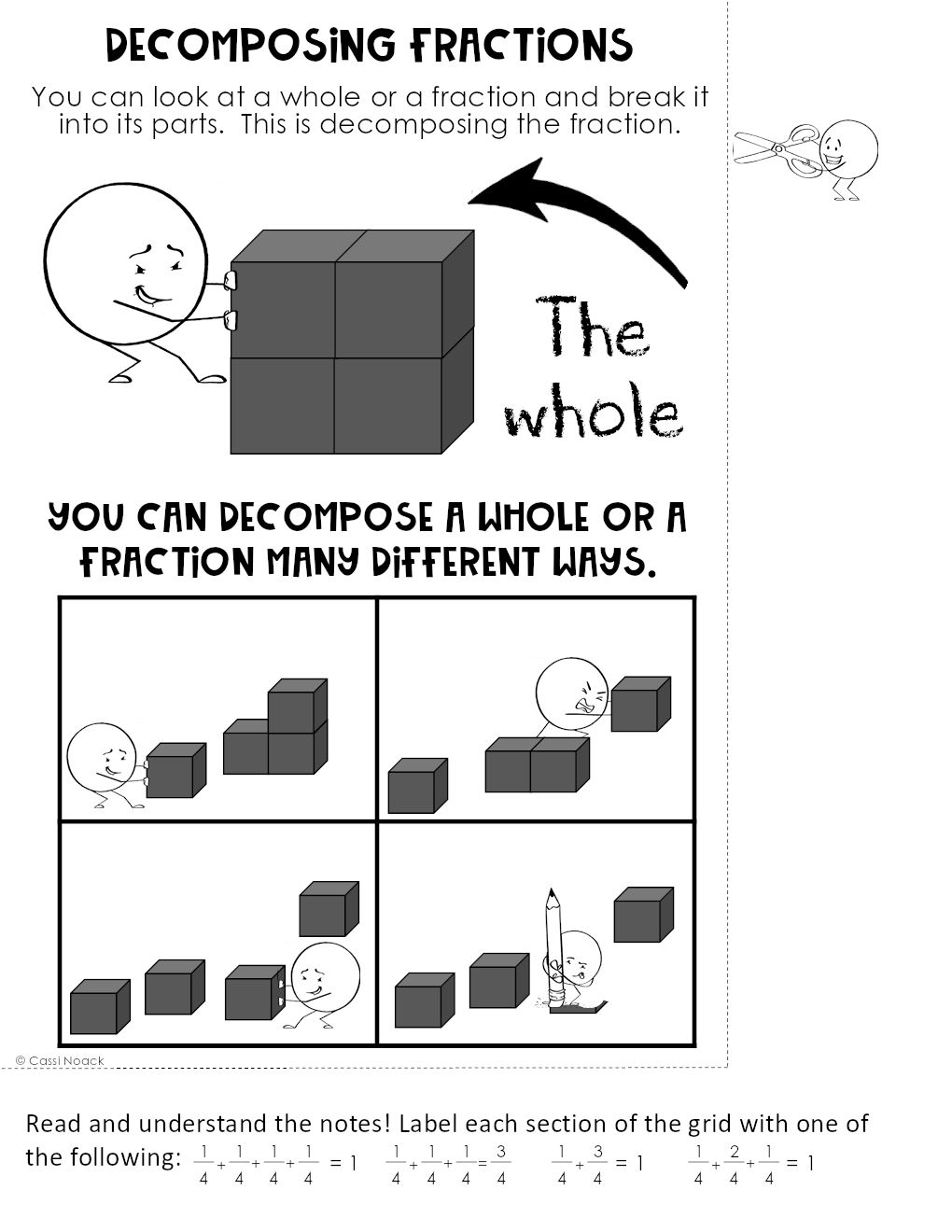 Decomposing Fractions - Notes Pages (Great for Notebooks) - Minds in ...