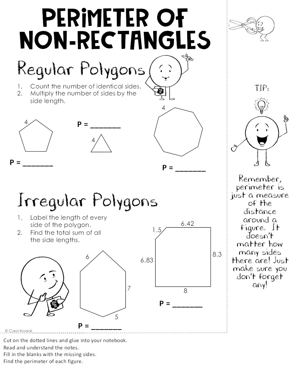 Area, Perimeter, and Volume - Notes Pages (Great for Notebooks) - Non ...