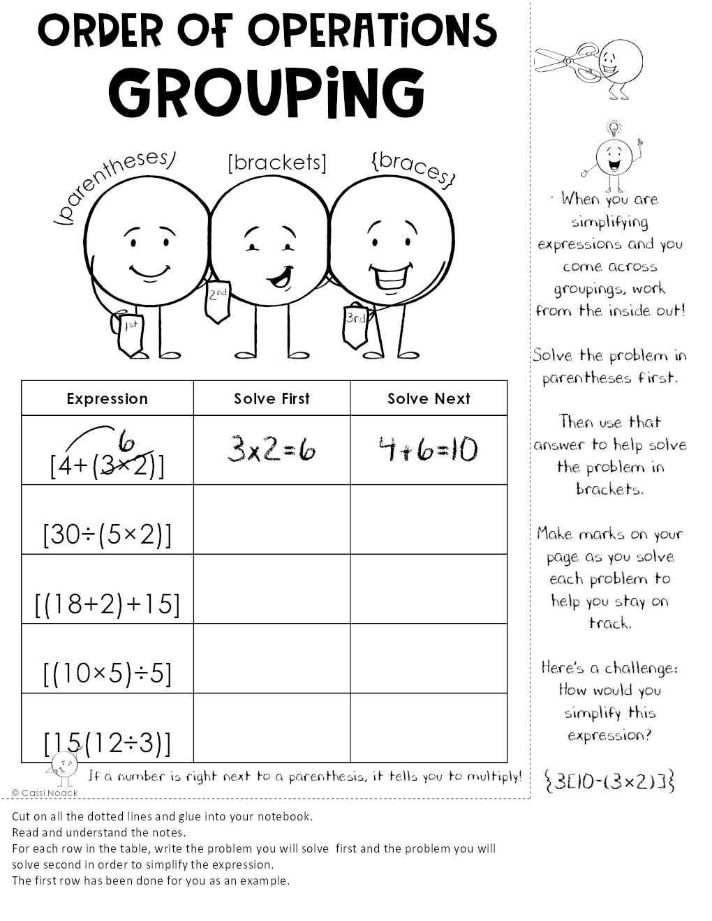 Order of Operations - Notes Pages (Great for Notebooks) - Groupings ...
