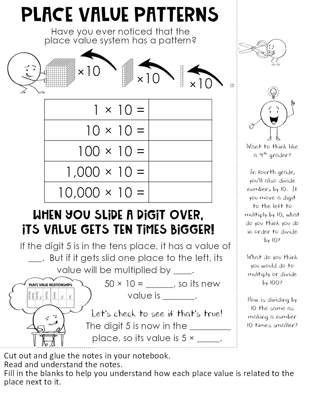 Place Value Relationships - Notes Pages (Great for Notebooks) - Place ...