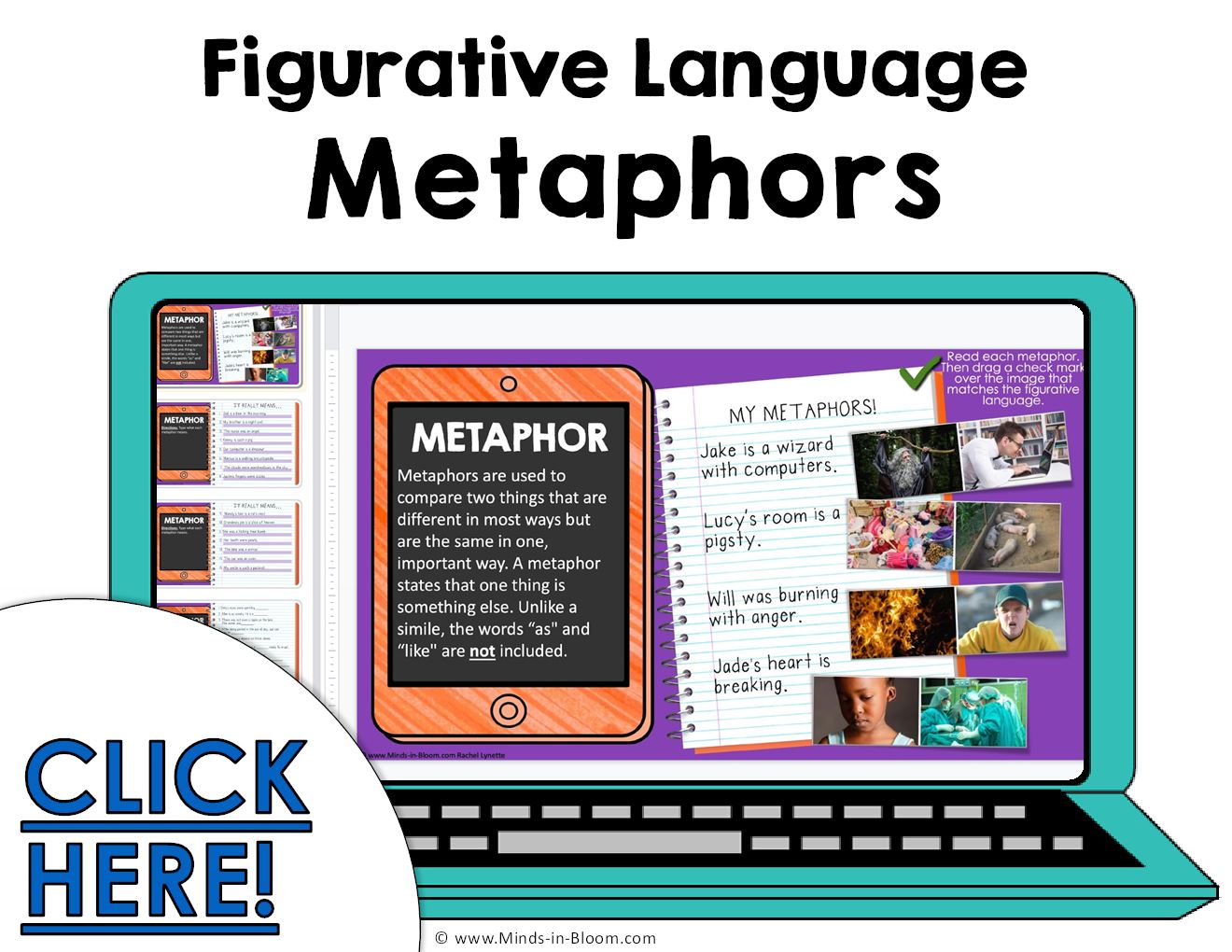 Google Slides - Figurative Language - Metaphors - Minds in Bloom Unlimited