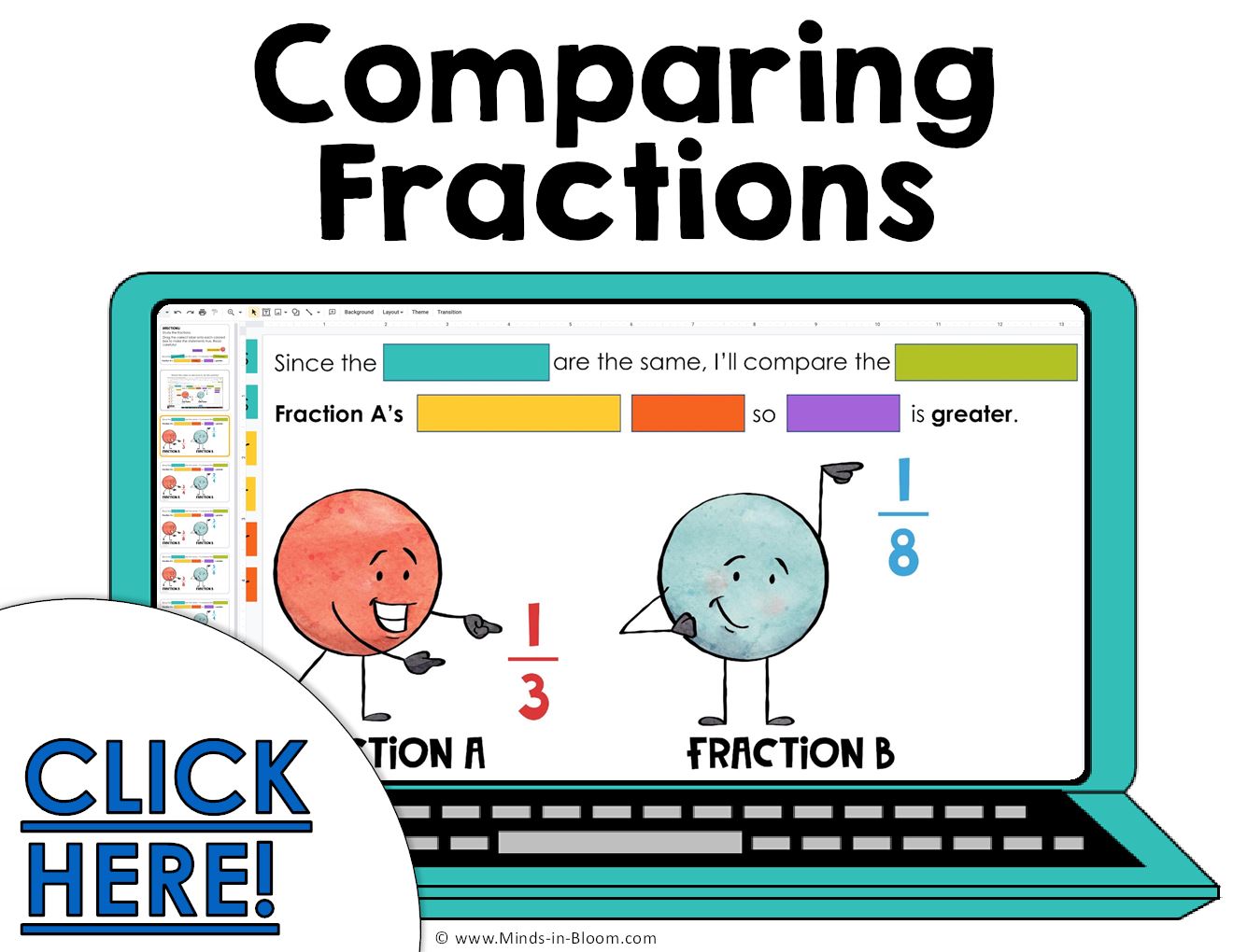 Comparing Fractions - Google Slides Activity - Minds in Bloom Unlimited