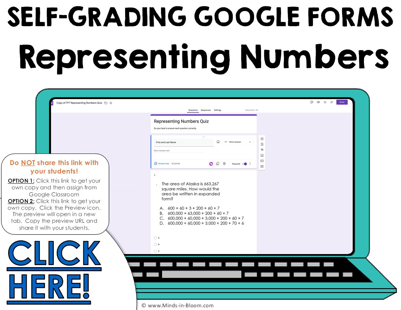 Representing Numbers - Google Forms - Self-Grading Quiz - Minds in ...