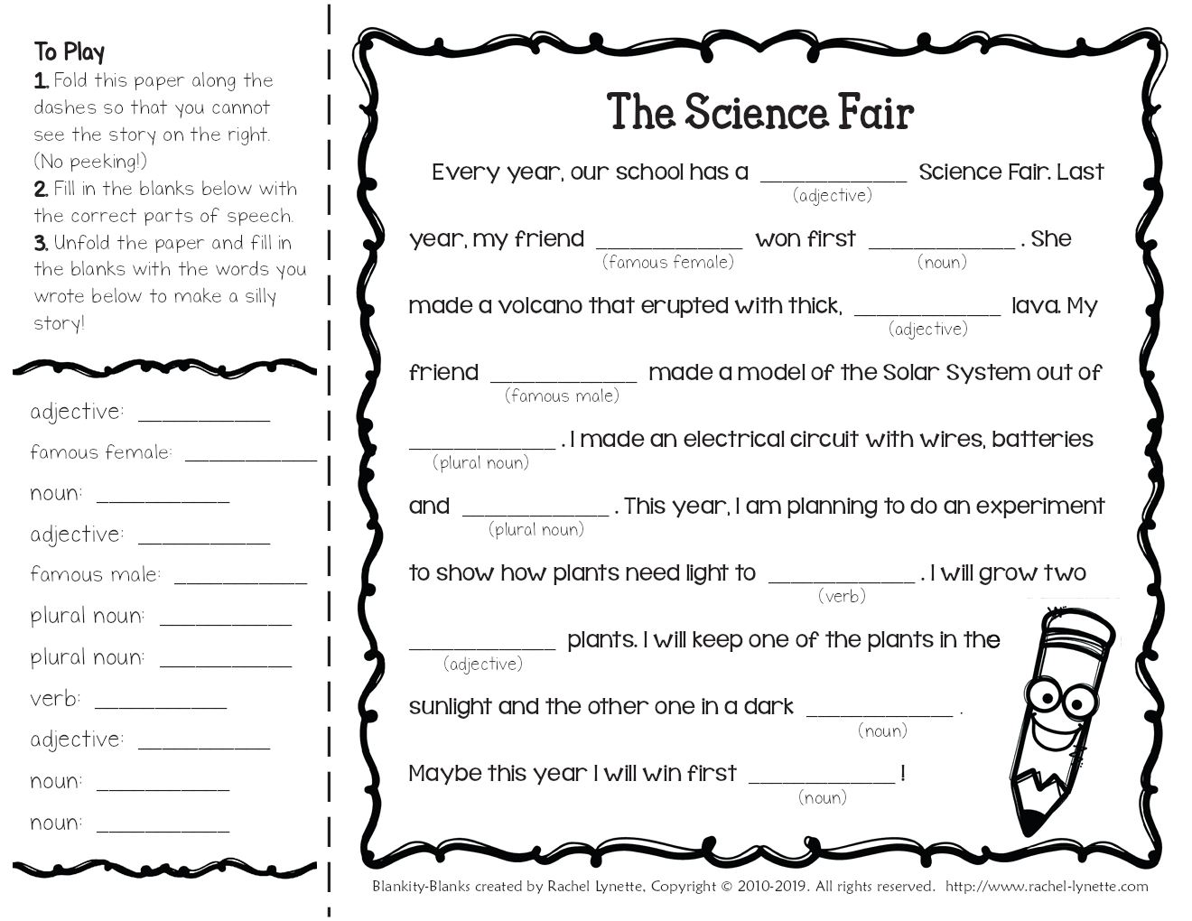 Blankity-Blanks - Parts of Speech Practice (Similar to Mad Libs) - The ...