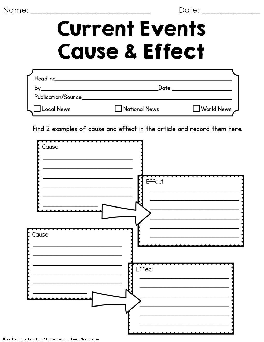Current Events - Use with any article or post - Current Events Cause ...