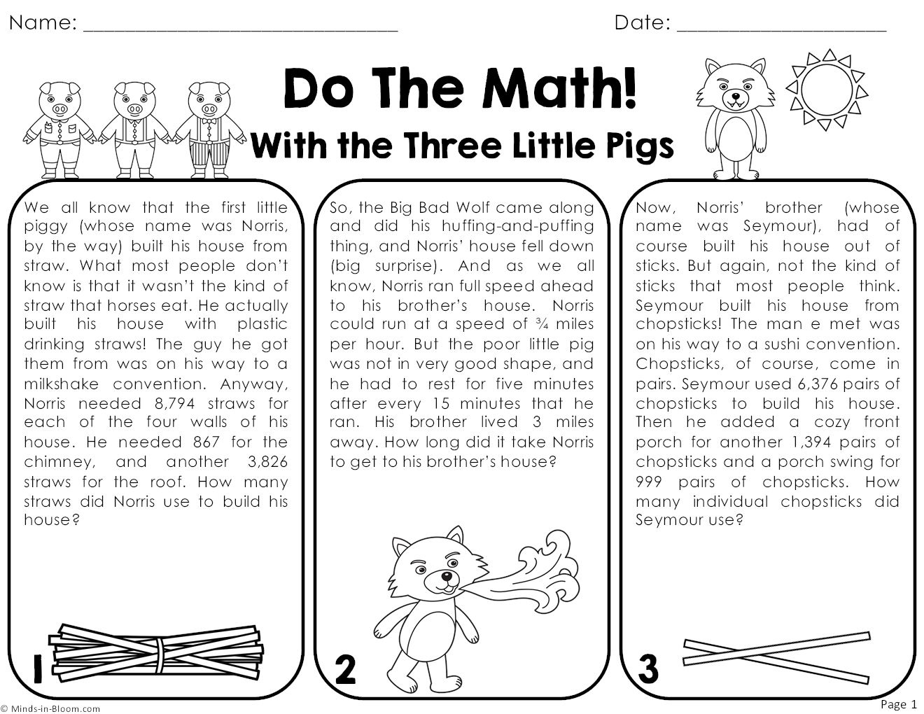 Fairy Tale Word Problems - Minds in Bloom Unlimited