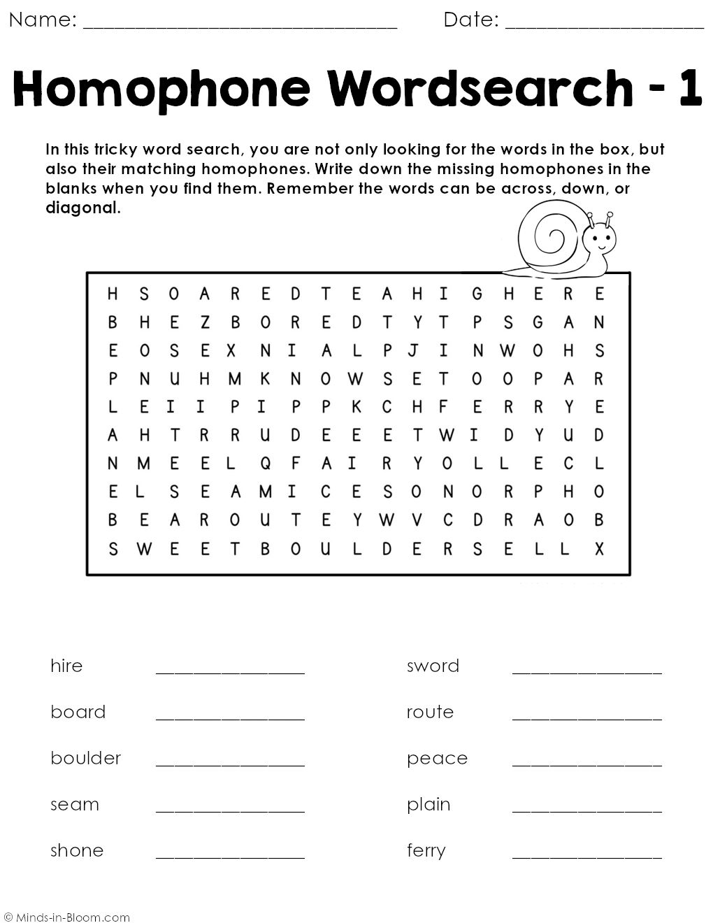 Homophone Practice Sheet Homophone Word Search 1 Minds In Bloom Homophone Practice Sheet Homophone Word Search 1 Minds In Bloom