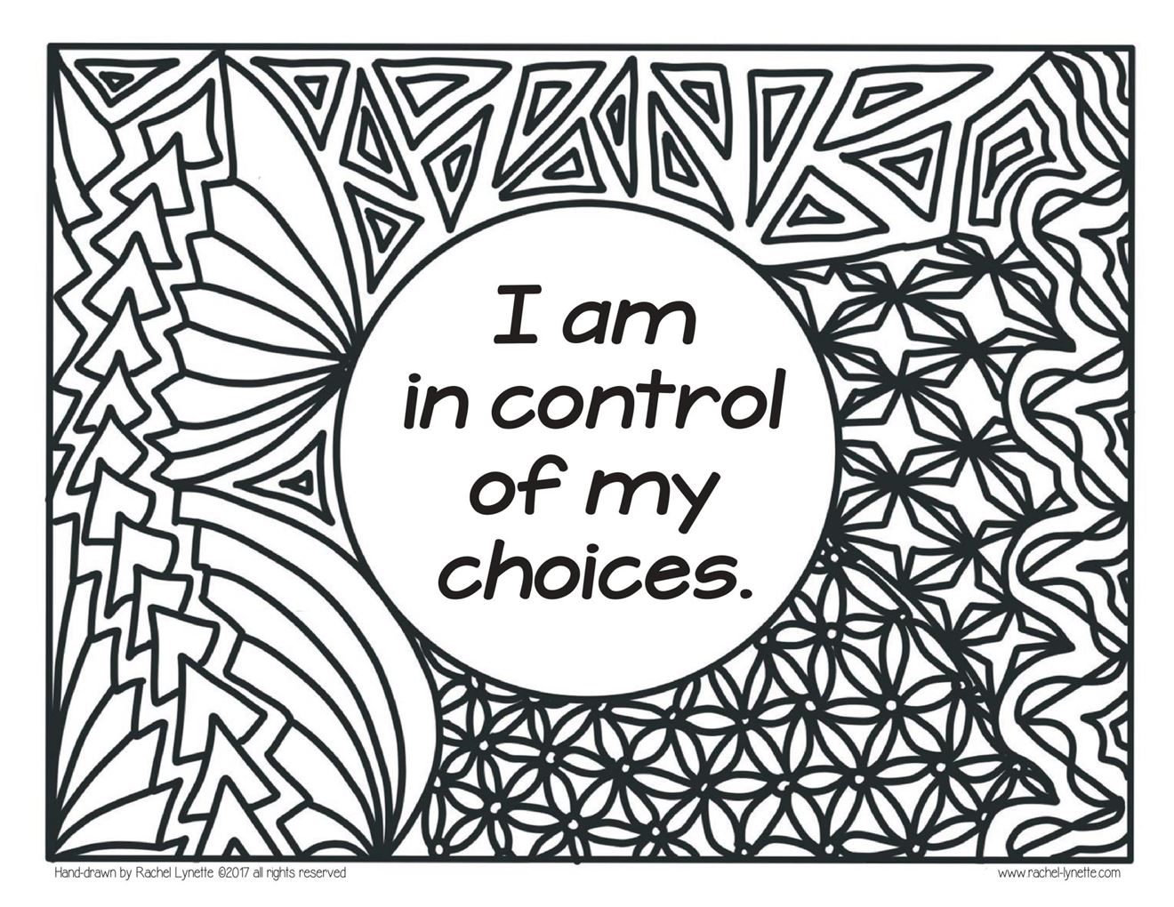Coloring Fun Affirmations: I am in control of my choices. - Minds in ...