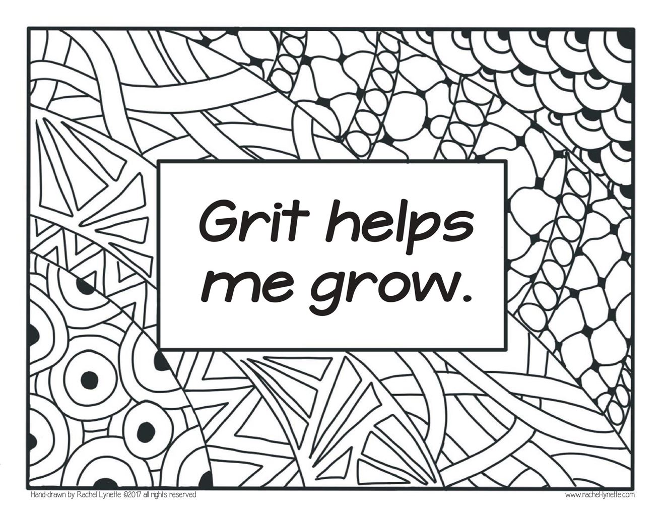 Coloring Fun Affirmations: Grit helps me grow. - Minds in Bloom Unlimited