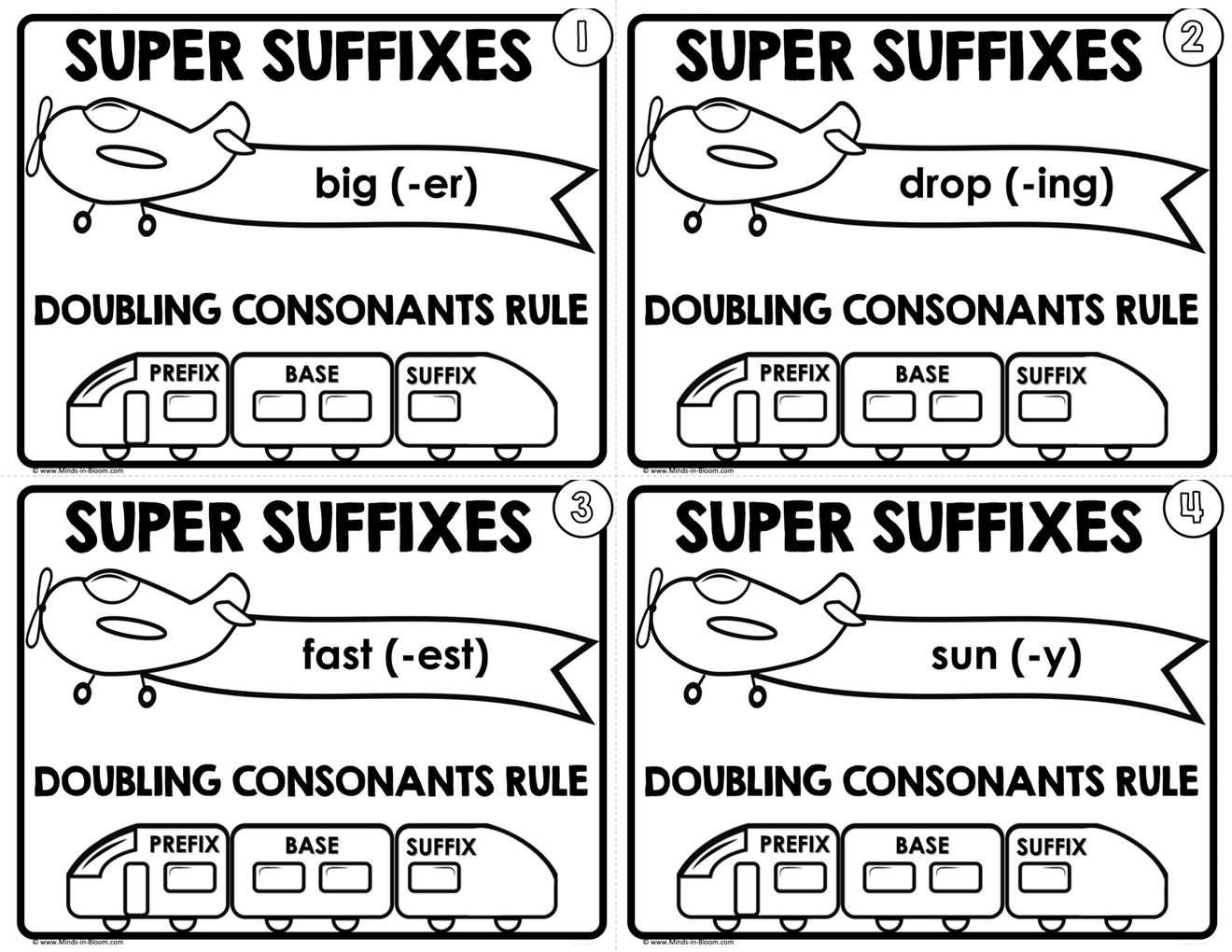 Doubling Consonants Practice Task Cards for Grade 3 | Printable Resource