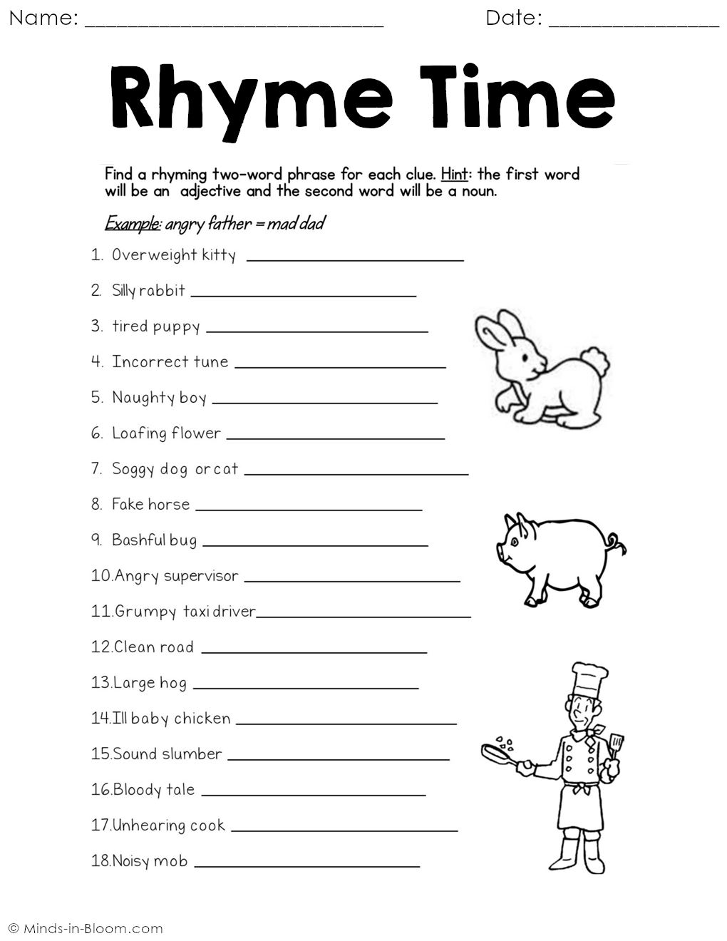 Language Arts Enrichment: Rhyme Time - Minds in Bloom Unlimited