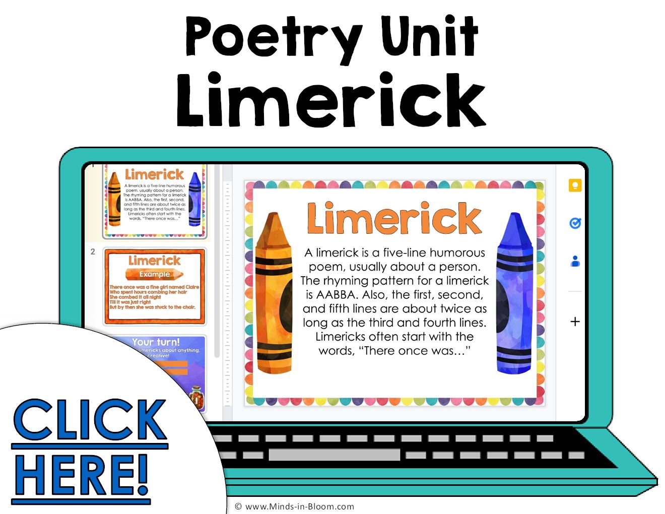 Limerick Composition for Grades 3-5 | Google Apps Poetry Writing