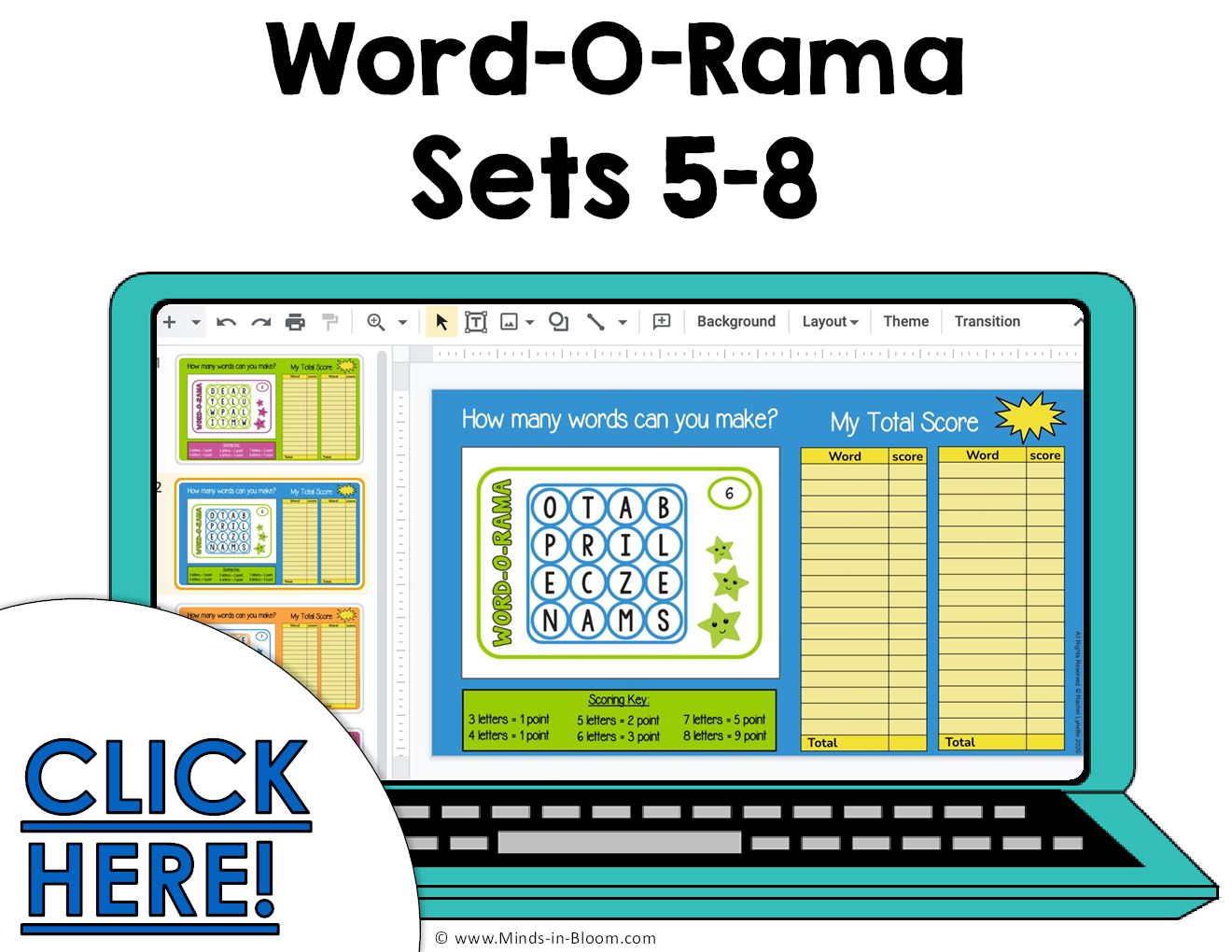 Google Slides - Word-O-Rama Activity (works like Boggle) - Sets 5-8 ...