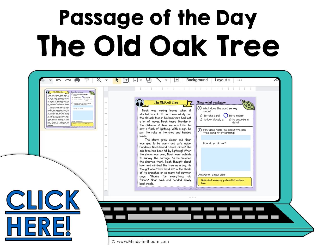 Google Slides Fiction (literature) Passage: The Old Oak Tree - Minds in ...