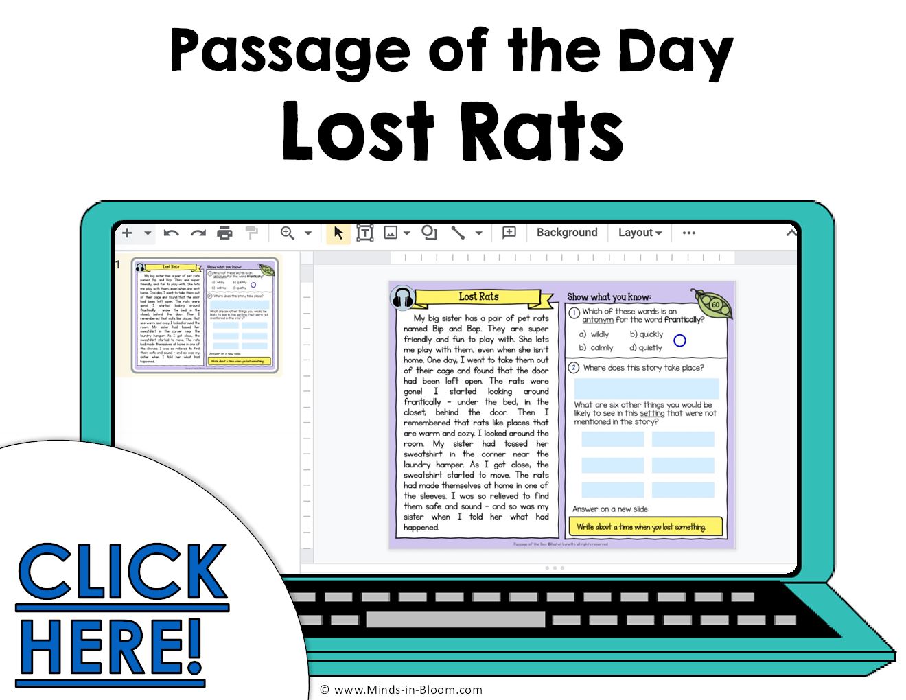 Google Slides Fiction (literature) Passage: Lost Rats - Minds in Bloom ...