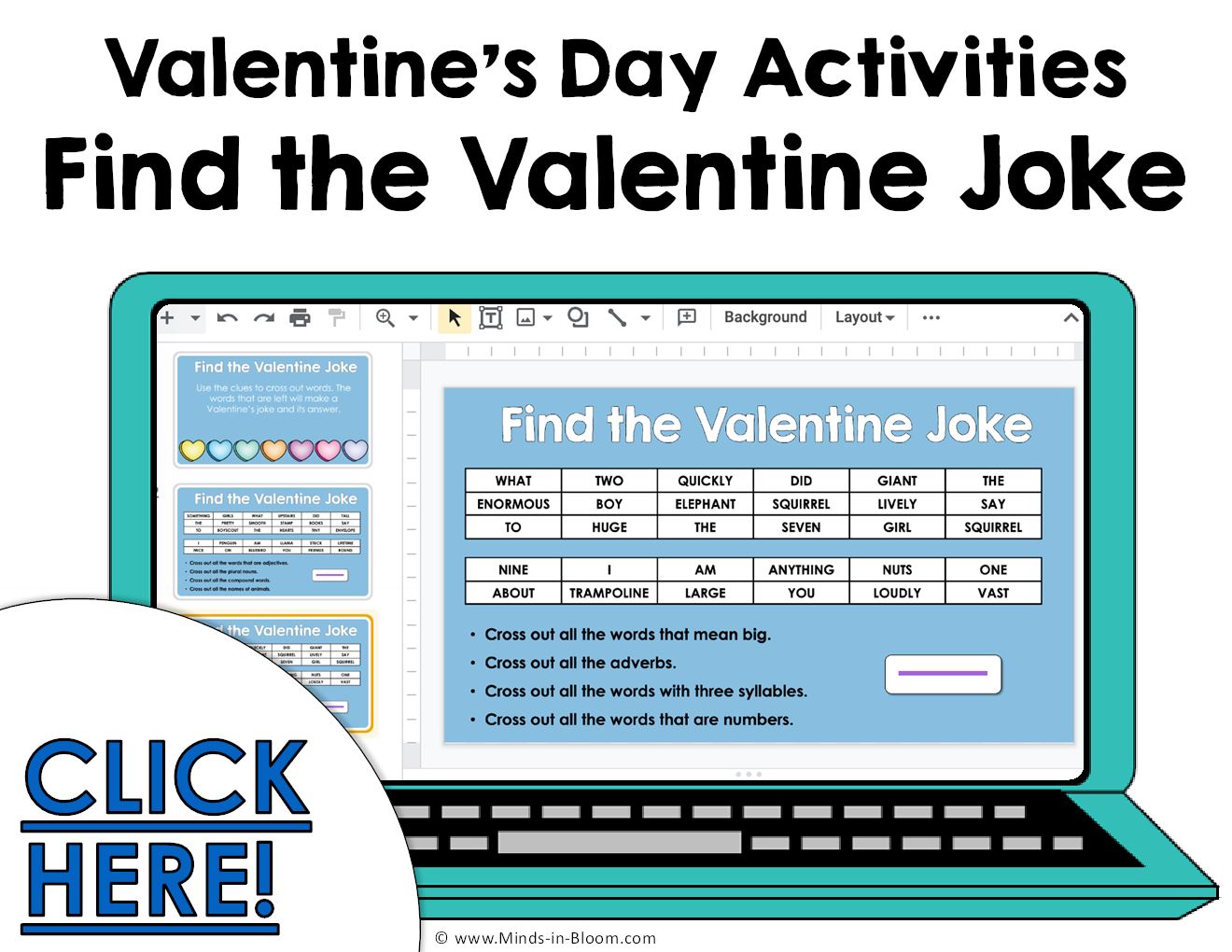 Google Slides - Valentine's Day Activities - Find the Valentine Joke ...