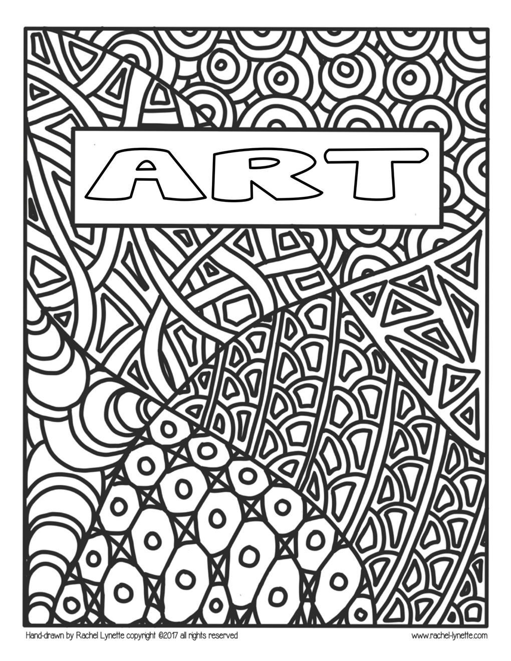 Coloring - Subject Dividers for Binders or Notebooks - ART - Minds in ...