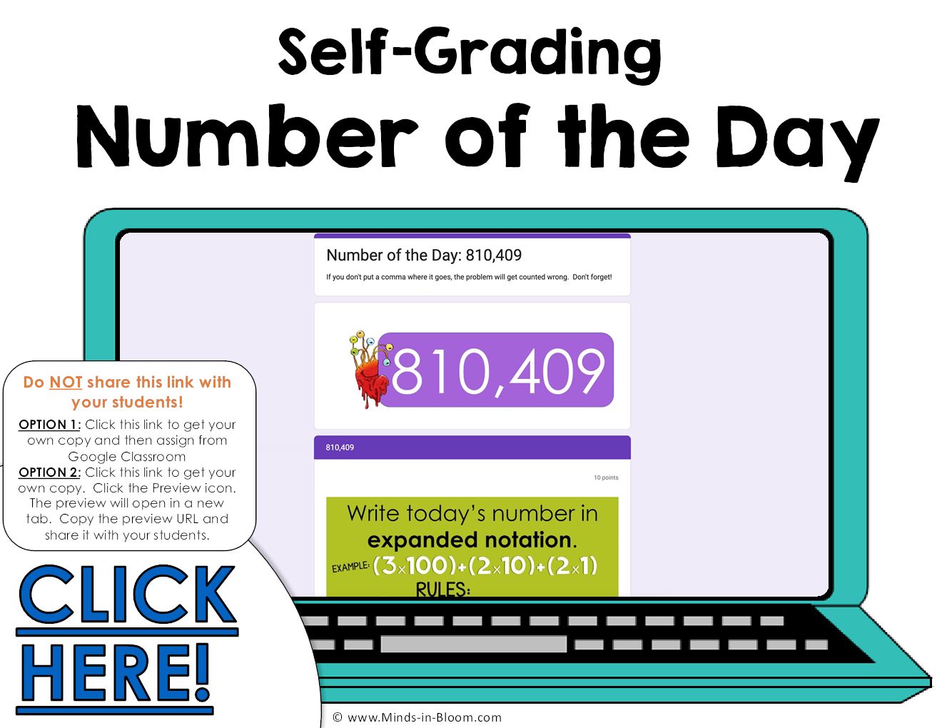 Self-Grading Digital Number of the Day - # 42 - Minds in Bloom Unlimited