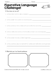 Figurative Language Worksheets and Google Slides - Idiom, Simile ...