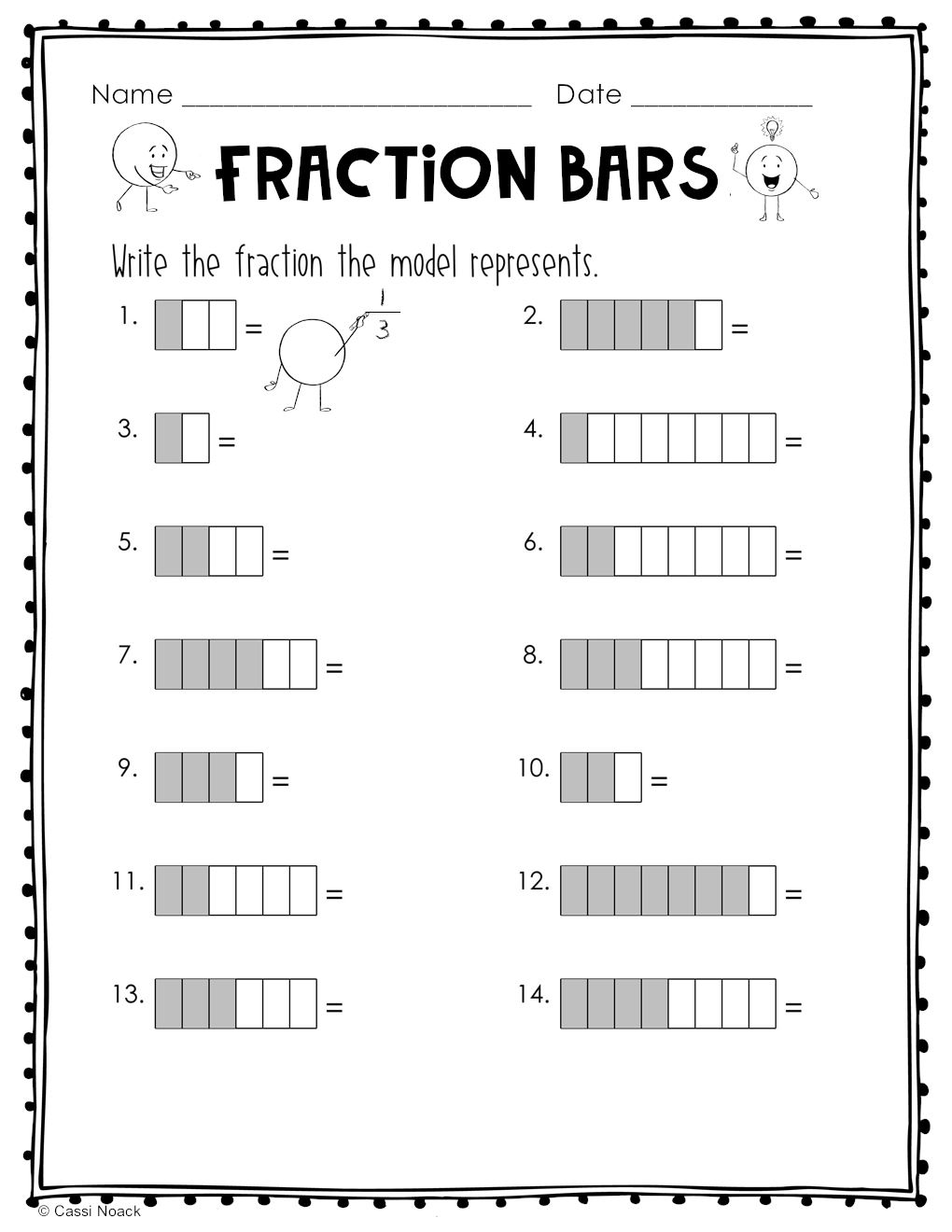 Representing Fractions - Fraction Bars - Minds in Bloom Unlimited