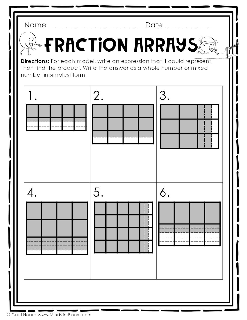 Multiplying Fractions Fraction Arrays Minds In Bloom Unlimited