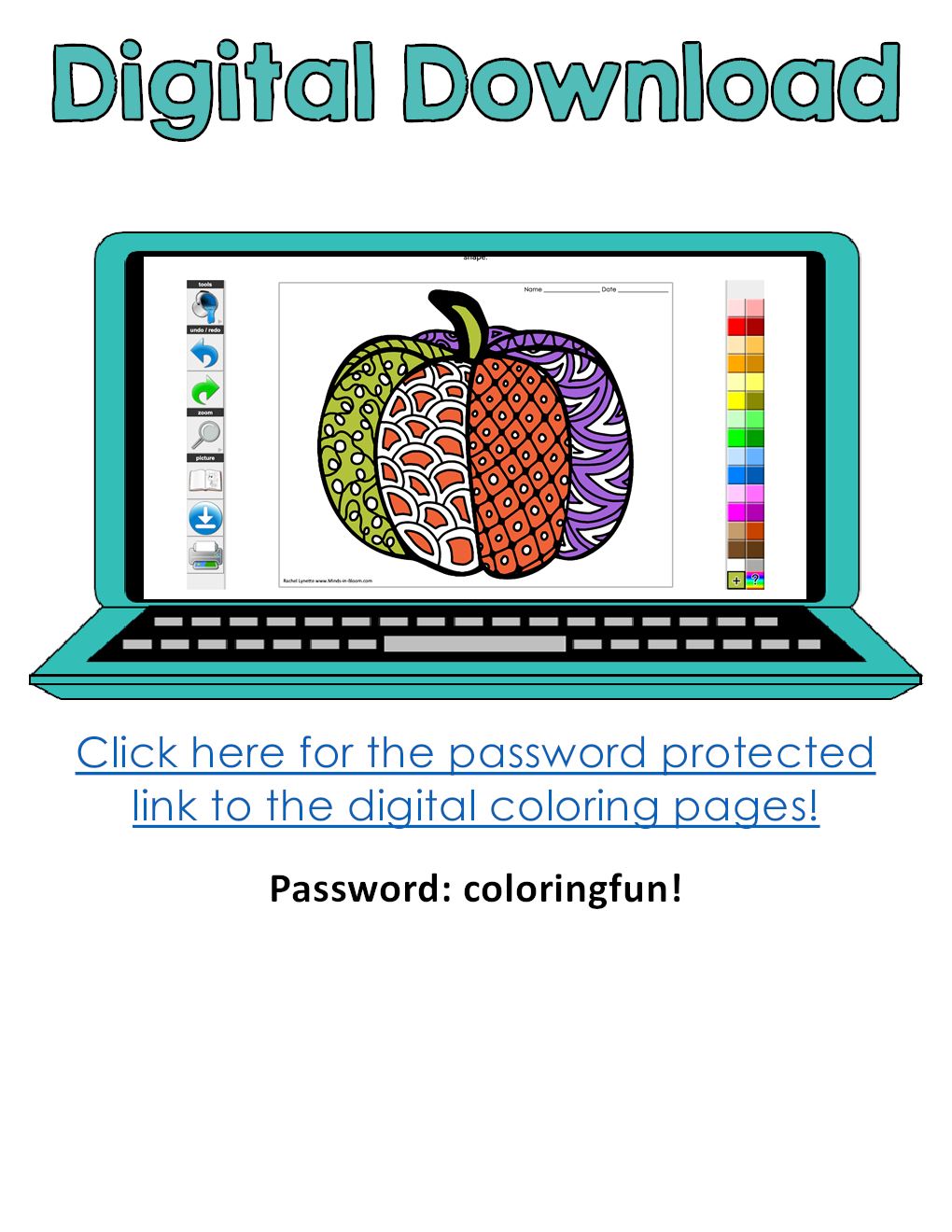 Digital Pumpkin Coloring Activity | Grade 3-5 Halloween Worksheet