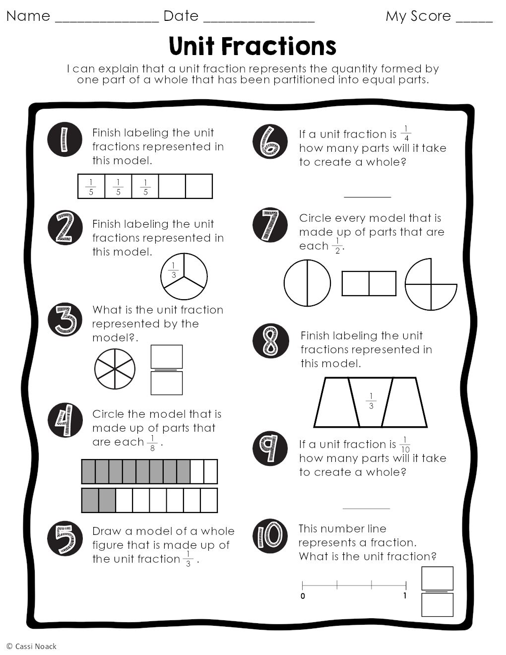 Math Quick Checks Great For 3rd Graders Unit Fractions Minds In Math Quick Checks Great For 3rd Graders Unit Fractions Minds In