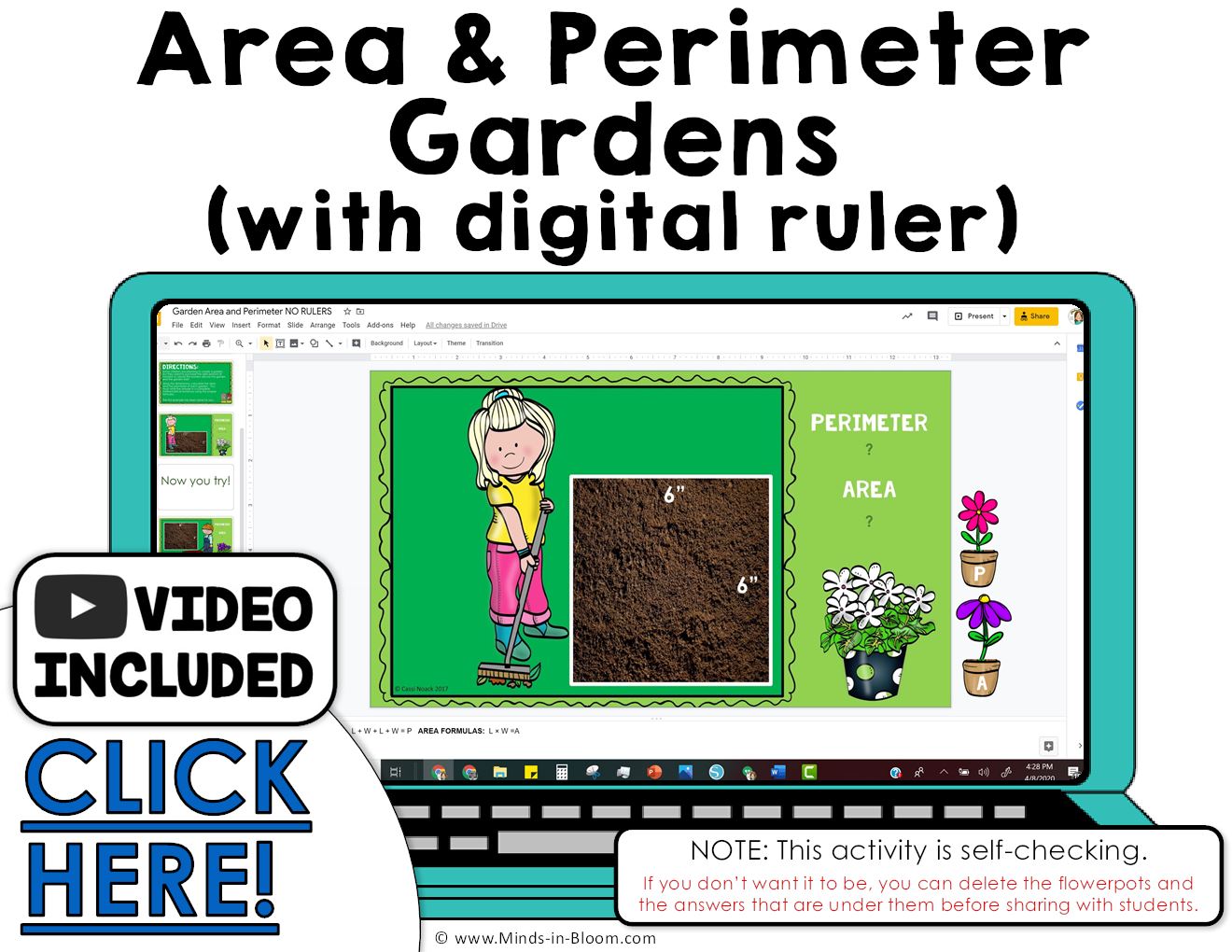 Google Slides - Area and Perimeter (no measures- use a digital ruler ...