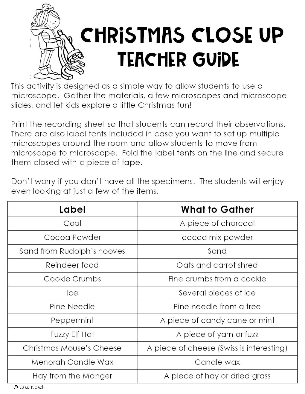 Microscope Christmas Activity - Look closely at Christmas Items - Minds ...