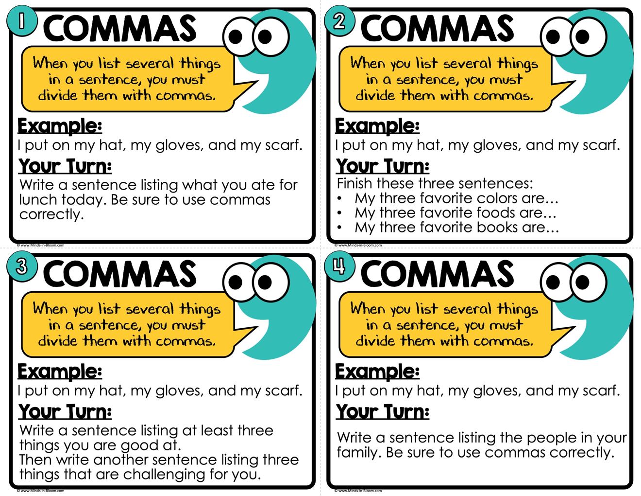 Comma Anchor Chart