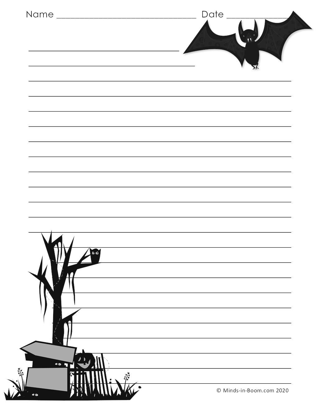 Halloween Paper Borders | Writing Worksheet for Grades 3-5