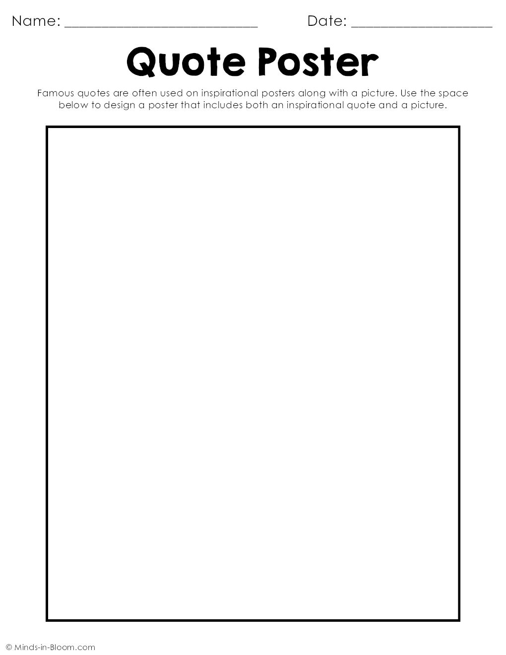 Reflect on a Quote! Quote Poster - Minds in Bloom Unlimited