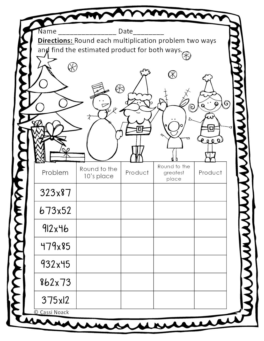 Estimating Products by Rounding before multiplying - 3-digit by 2-digit ...