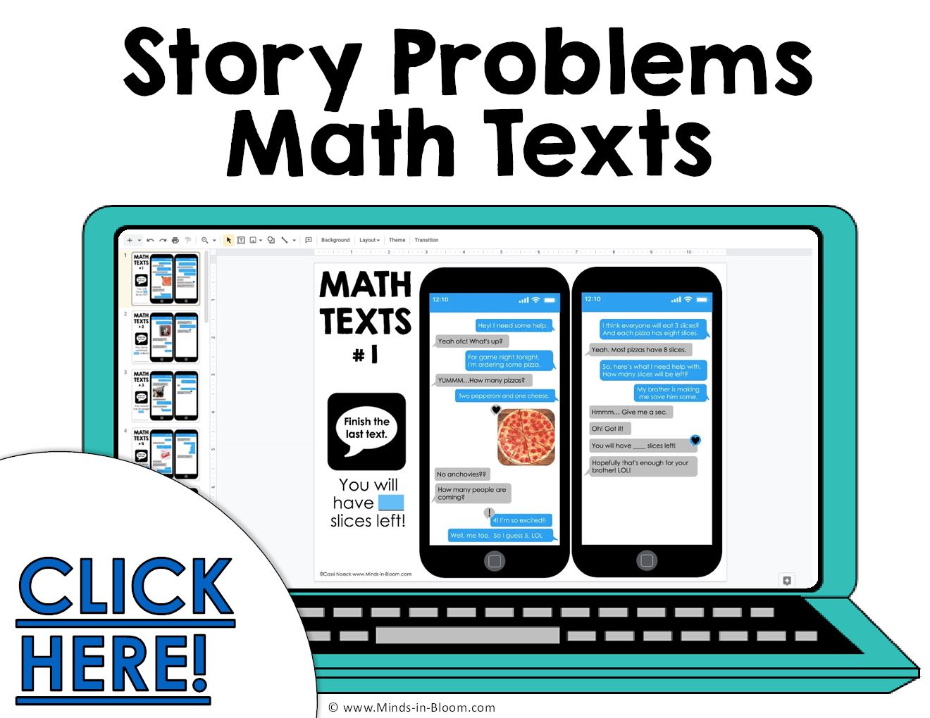 Google Slides - Math Texts - Real Word Math Problem Solving - Minds in ...